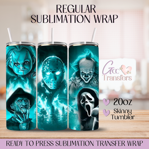 Borealis Horror Characters Faces - 20oz Regular Sublimation Wrap – GCC ...