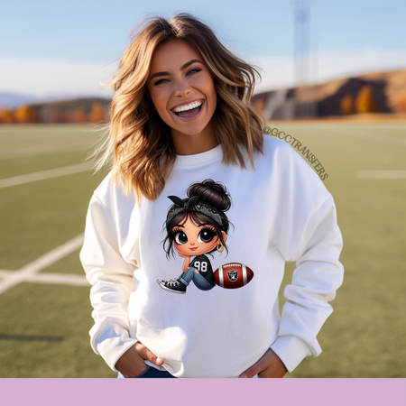 Cartoon Girl Raiders Football Team - Full Color DTF Transfer – GCC ...