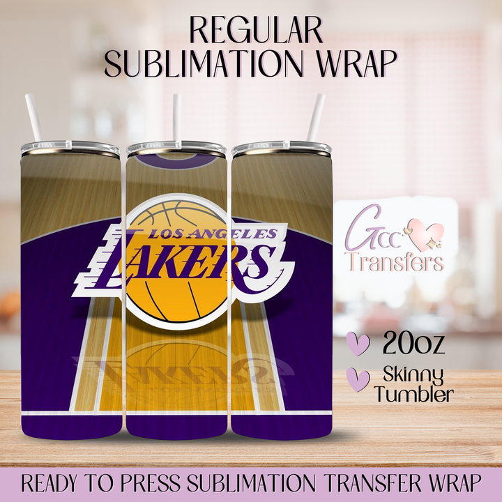 Basketball Lakers- 20oz Regular Sublimation Wrap – GCC Transfers