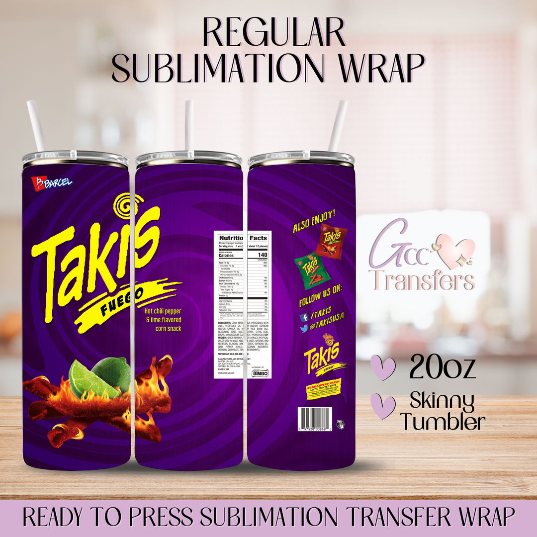 Mexican Snack Takis- 20oz Regular Sublimation Wrap – GCC Transfers