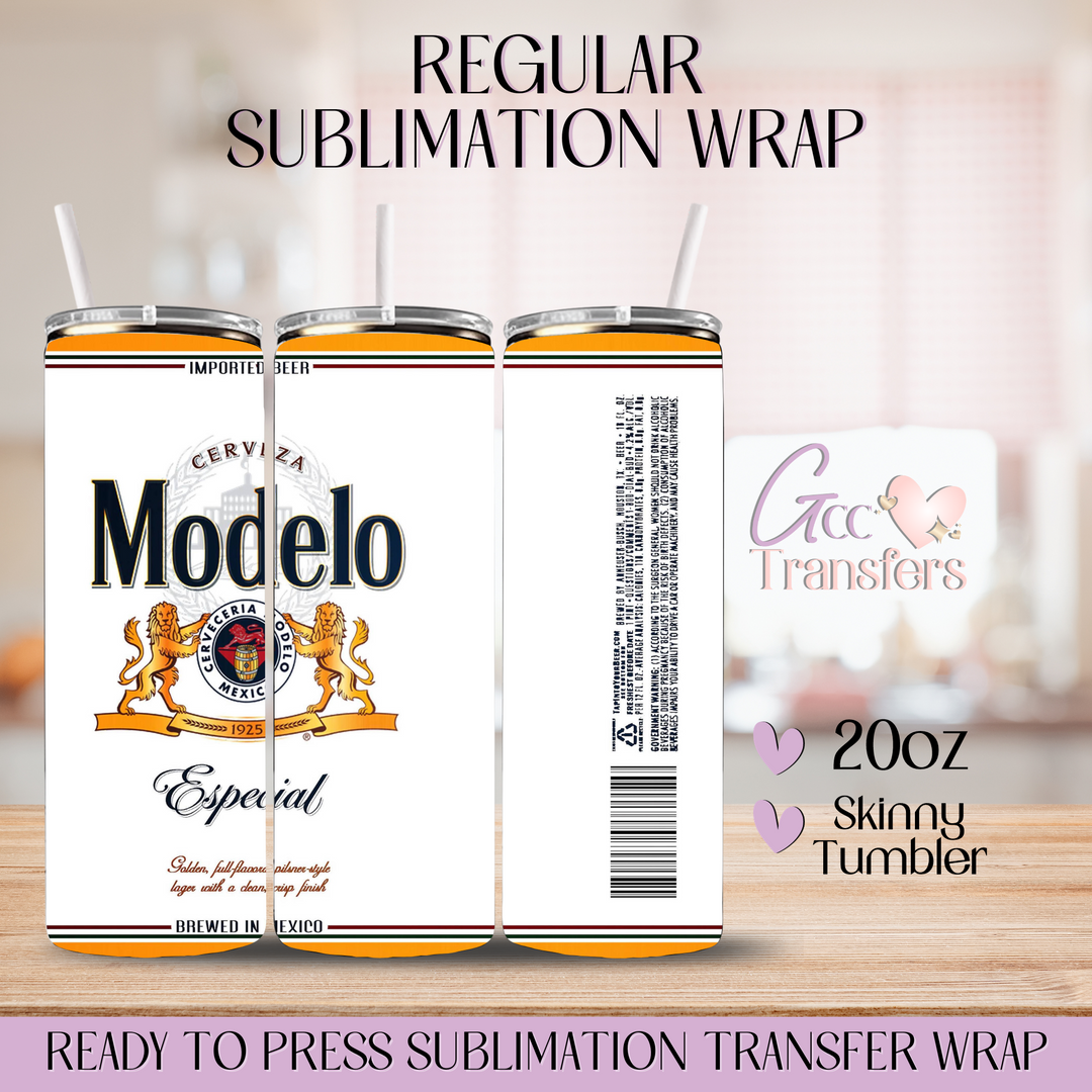 Mexican Beer Modelo - 20oz Regular Sublimation Wrap – GCC Transfers