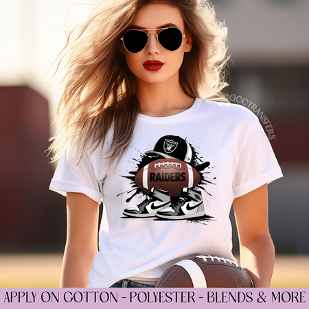 Raiders Football Sneakers - Full Color DTF Transfer – GCC Transfers